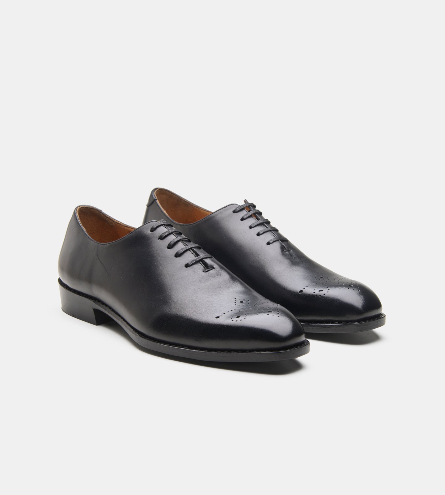 Goodyear Welted Chisel Toe Black Wholecut Oxfords – Kozasko