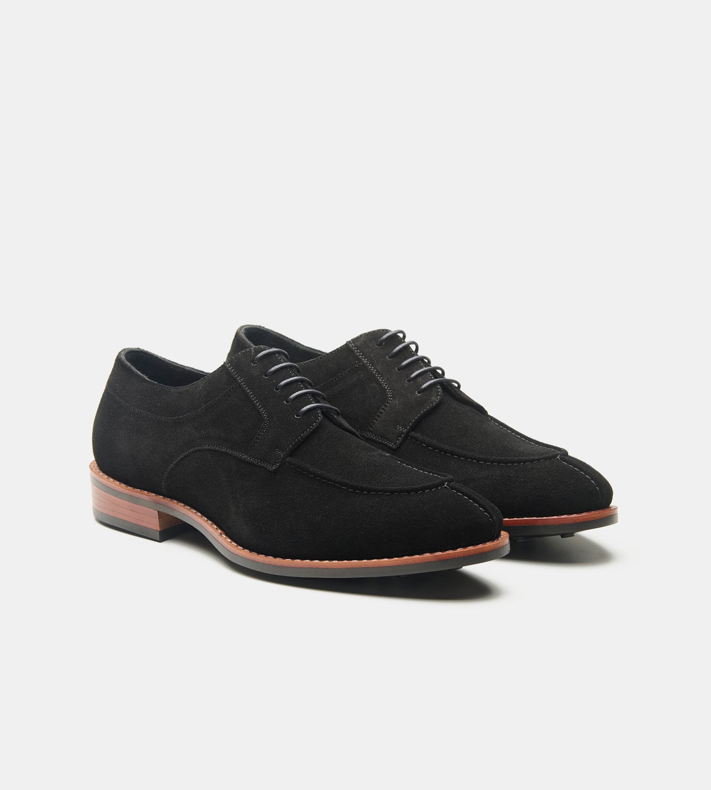 Goodyear Welted Black Suede Split Toe Derby Shoe for Men - Kozasko
